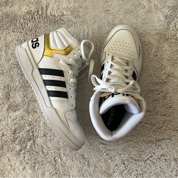 adidas | Shoes | Adidas Entrap Mid Hightop White Gold Metallic Mens 85 ...